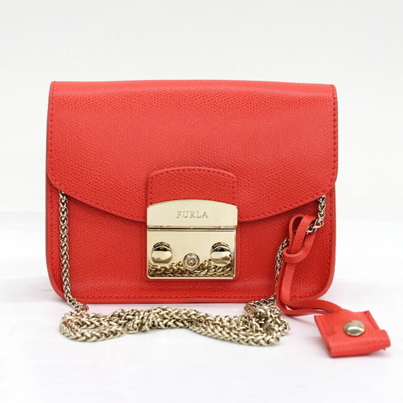 Furla | Bags | Furla Metropolis Chain Shoulder Bag Orange | Poshmark